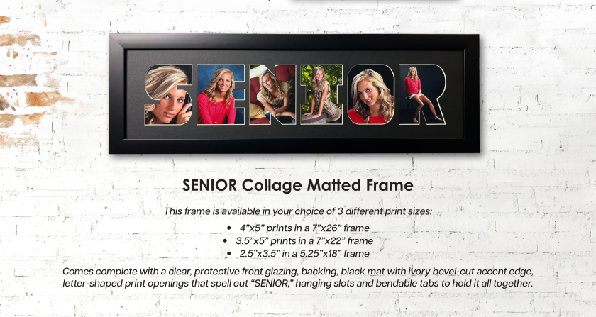 "SENIOR" Letter Matted Frame – Frames for Portraits